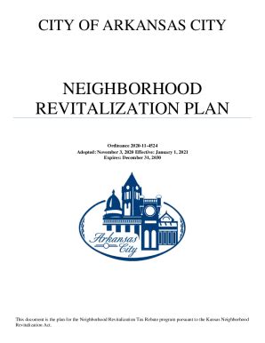 Fillable Online NEIGHBORHOOD REVITALIZATION PLAN Fax Email Print