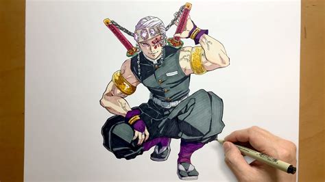 How To Draw Tengen Uzui From Demon Slayer Kimetsu No Yaiba Step By