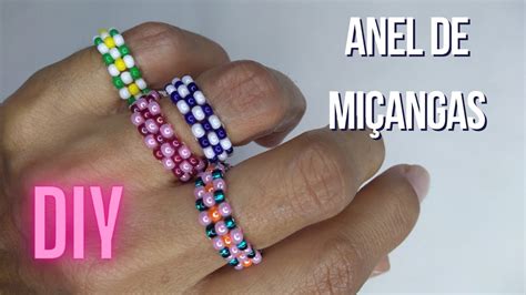 DIY Como fazer anel de miçangas passo a passo YouTube