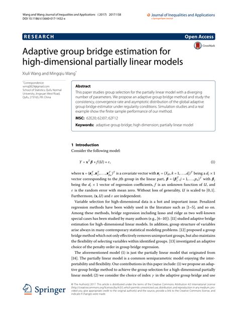 pdf adaptive group bridge estimation for high dimensional partially linear models