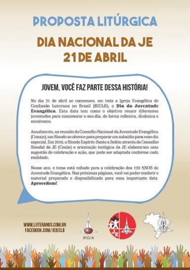 Portal Luteranos Dia Nacional da Juventude Evangélica Proposta