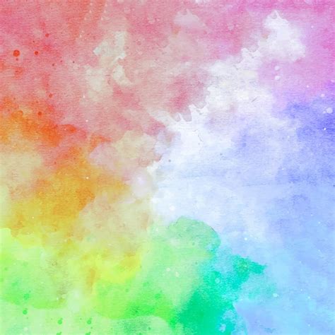 Fundo Aquarela Abstrato Arco Ris Vetor Premium
