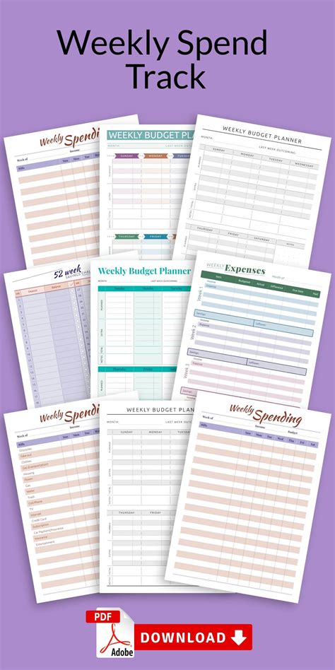 This Weekly Spend Track Template Is For Person Who Love Life Planning