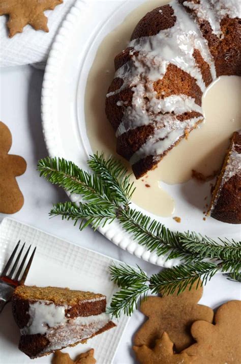 Gingerbread Bundt Cake With Vanilla Maple Glaze Worn Slap Out