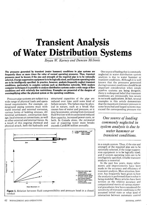 pdf transient analysis of water distribution systems