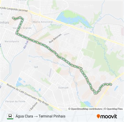 Rota da linha c13 água clara horários paradas e mapas Água Clara