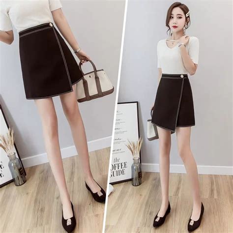chân váy chữ A ngắn 45cm viền chỉ màu Shopee Việt Nam