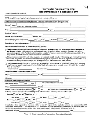 Fillable Online International Uafs F 1 Curricular Practical Training