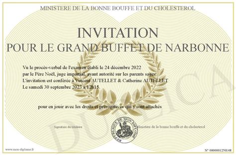 Invitation Pour Le Grand Buffet De Narbonne