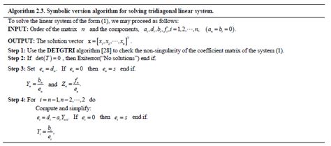 algorithms for solving linear systems of equations of tridiagonal type via transformations