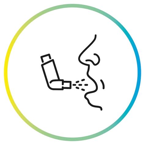 Premium Vector Asthma Inhaler Icon Spray For Respiratory Line Sign