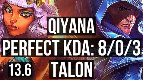 Qiyana Vs Talon Mid Winrate Legendary Kr Grandmaster