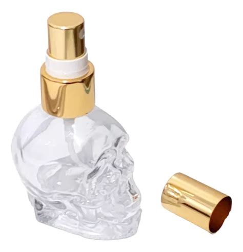 Frasco Vidro Skull Caveira Porta Perfume 30ml Válvula Spray