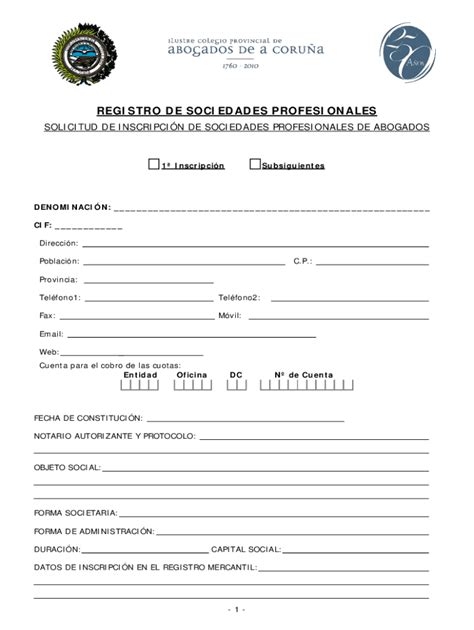 Completable En línea SOLICITUD DE INSCRIPCIN DE SOCIEDADES