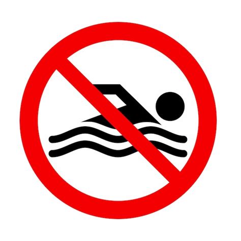 Prohibido nadar señal de parada de prohibición roja advertencia de