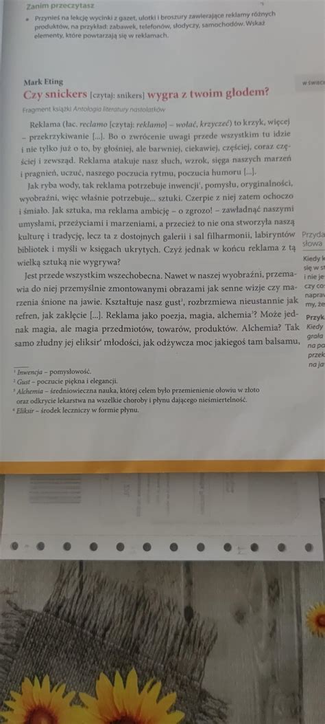 Wypisz z czytanki 6 rzeczowników czasowników przymiotników