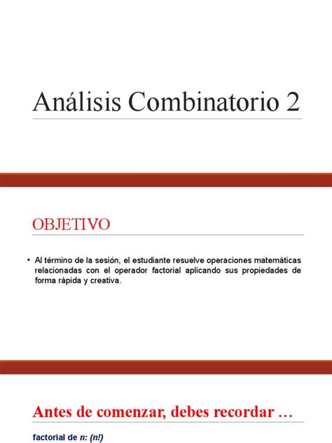 análisis combinatorio 2 pdf permutación combinatoria