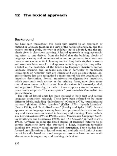 2 12 the lexical approach pdf lexicon language acquisition