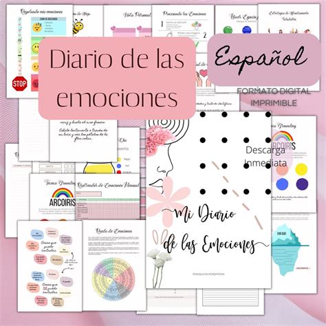 Diario de las emociones en español Terapia salud mental y Etsy España