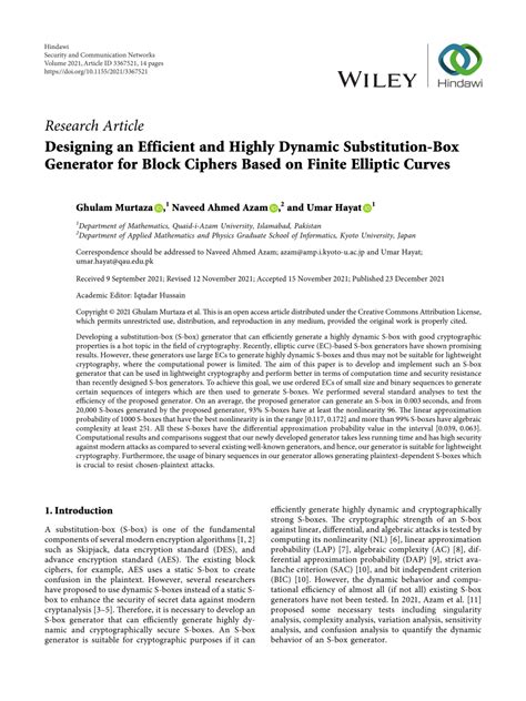 pdf designing an efficient and highly dynamic substitution box generator for block ciphers