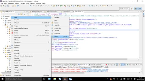 struts xml given web xml code world