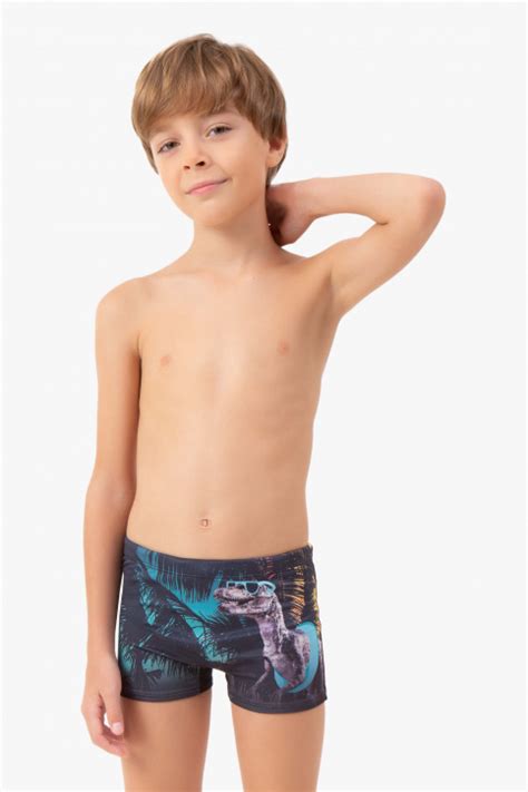 Sunga Boxer Infantil Dino Na Praia Lojista Dedeka