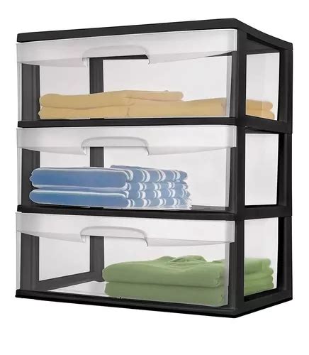 comprar Torre 3 Cajones Plástico Multiusos Grande Cajonera Negra
