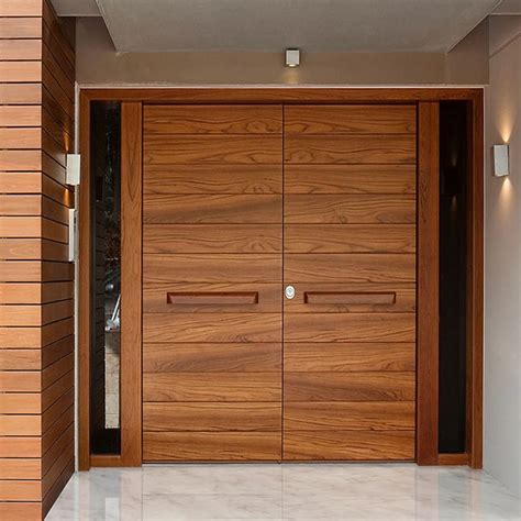 Hs Bs Exterior Two Leaves Wood Contemporary Front Doors Double