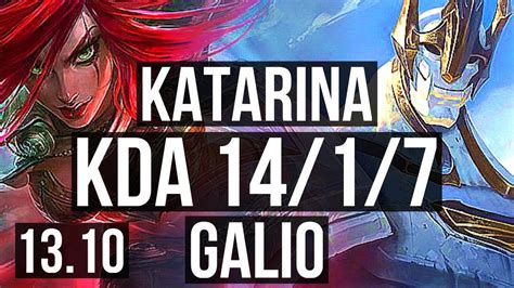 Katarina Vs Galio Mid M Mastery Games Godlike