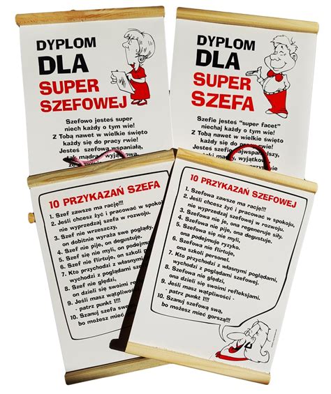 PRZYKAZANIA Szefowej Dyplom Prezent Dla SZEFOWEJ 7260969316