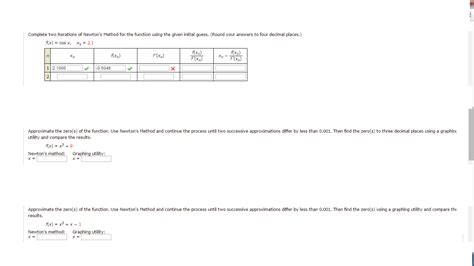 solved complete two iterations of newton s method for the