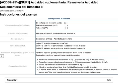 Examen ACDB 2 25 SUP 1 Actividad Suplementaria Resuelve La