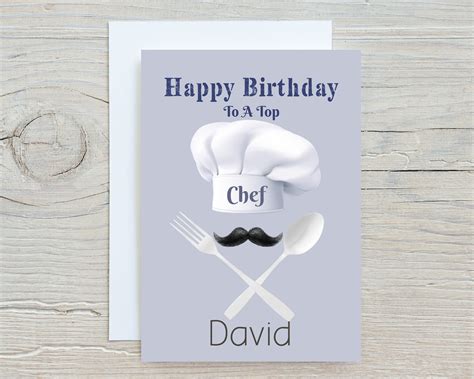 Personalised Happy Birthday Card To The Best Chef Card Cute Etsy