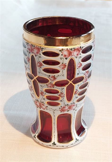 Coupe vase en cristal de Bohême 1 Verre Opaline et Catawiki