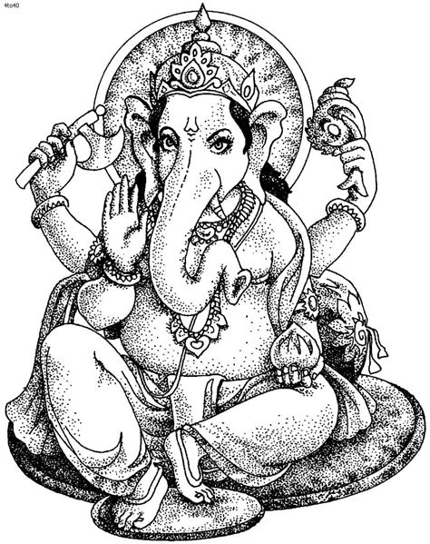 Lord Ganesha Head Coloring Coloring Pages