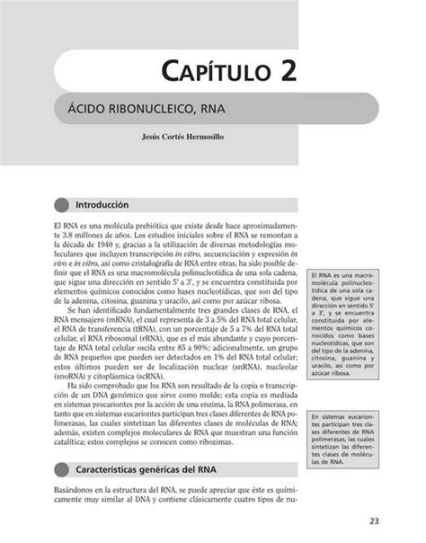 Ácido Ribonucleico ARN Biología Molecular Ana Medicina uDocz