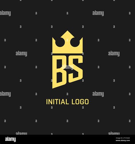 Monogram BS Logo Shield Crown Shape Elegant And Luxury Initial Logo