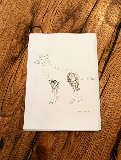 Witziges Okapi Vorlage Der Afrikanischen Dschungel Giraffe Zum
