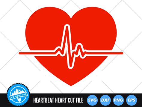 Heartbeat Line Love Heart Svg Ecg Ekg Cut File By Ld Digital