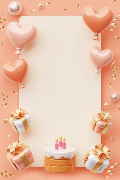 Free PSD Birthday vertical blank banner Ideas tarjeta de cumpleaños