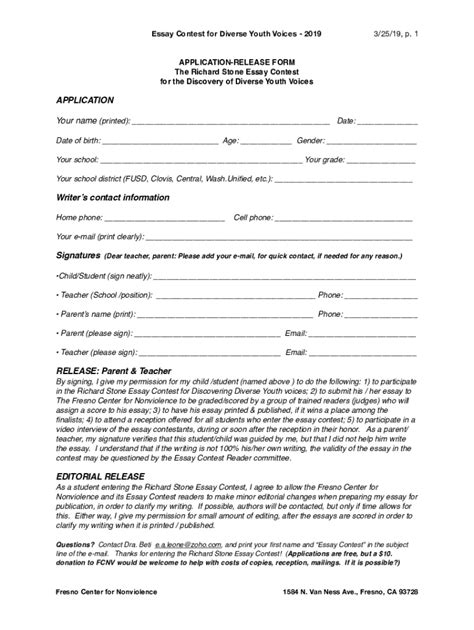Fillable Online Applic Release Form FCNV0325 Fax Email Print PdfFiller