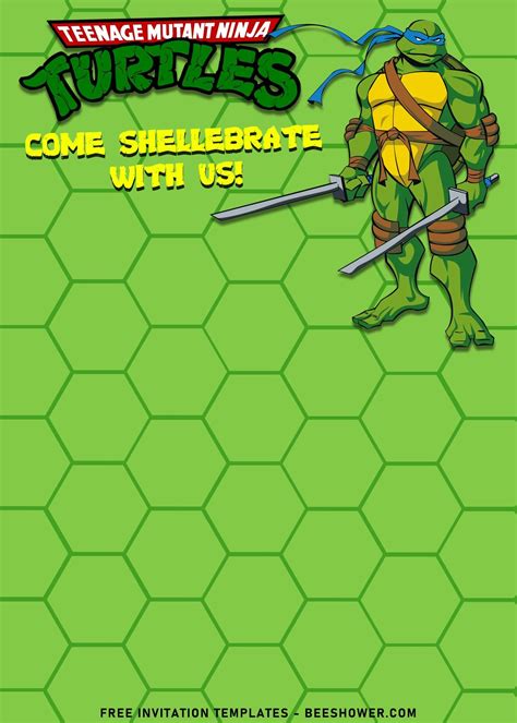 Free Fun Tmnt Ninja Turtle Shellebration Birthday Invitation
