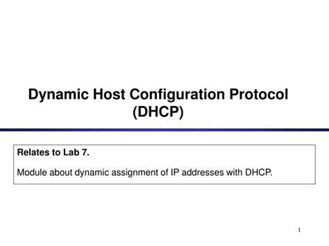 Ppt Dynamic Host Configuration Protocol Dhcp Powerpoint