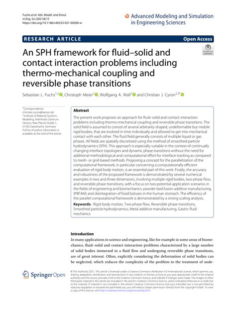 pdf an sph framework for fluid solid and contact interaction problems including thermo
