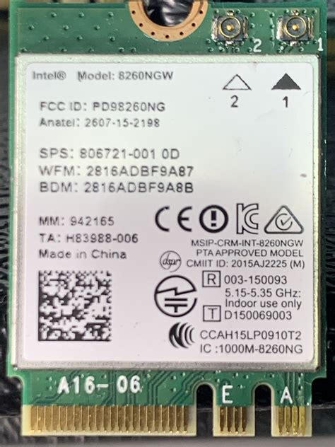 INTEL 8260NGW DUAL BAND WIRELESS AC 8260 WLAN BLUETOOTH 4 2 WIFI CARD