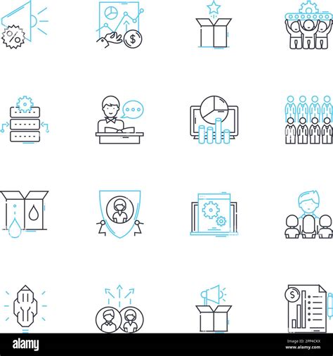 Partnership Enterprise Linear Icons Set Collaboration Synergy