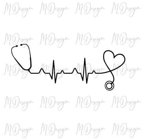 Nurse Heartbeat SVG Cut File For Cricut Silhouette Lifeline Etsy