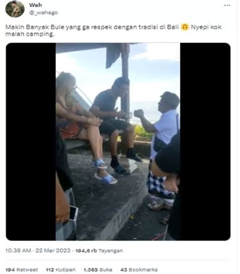 Viral 2 Bule Dirikan Tenda Di Bali Saat Nyepi Ditegur Pecalang Hingga