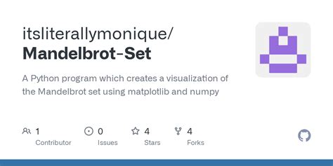 github itsliterallymonique mandelbrot set a python program which creates a visualization of