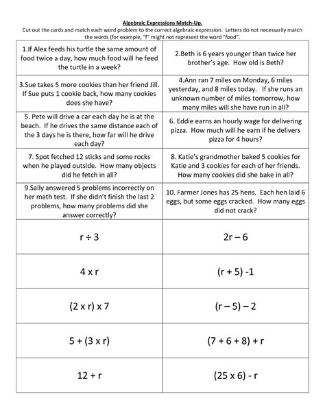 expressions 5th grade math worksheets